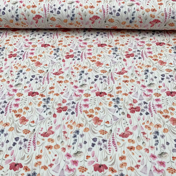 Tissu jersey rip fleurs des champs